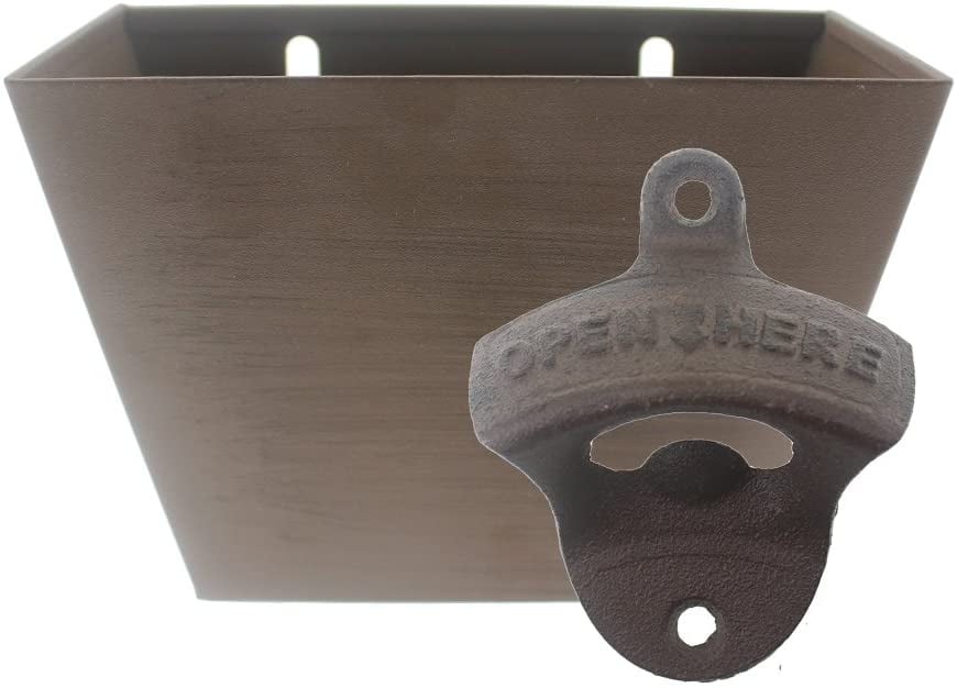 CERPXFF-Vintage Cast Iron Bottle Opener with Cap Catcher, Old Fashioned ...