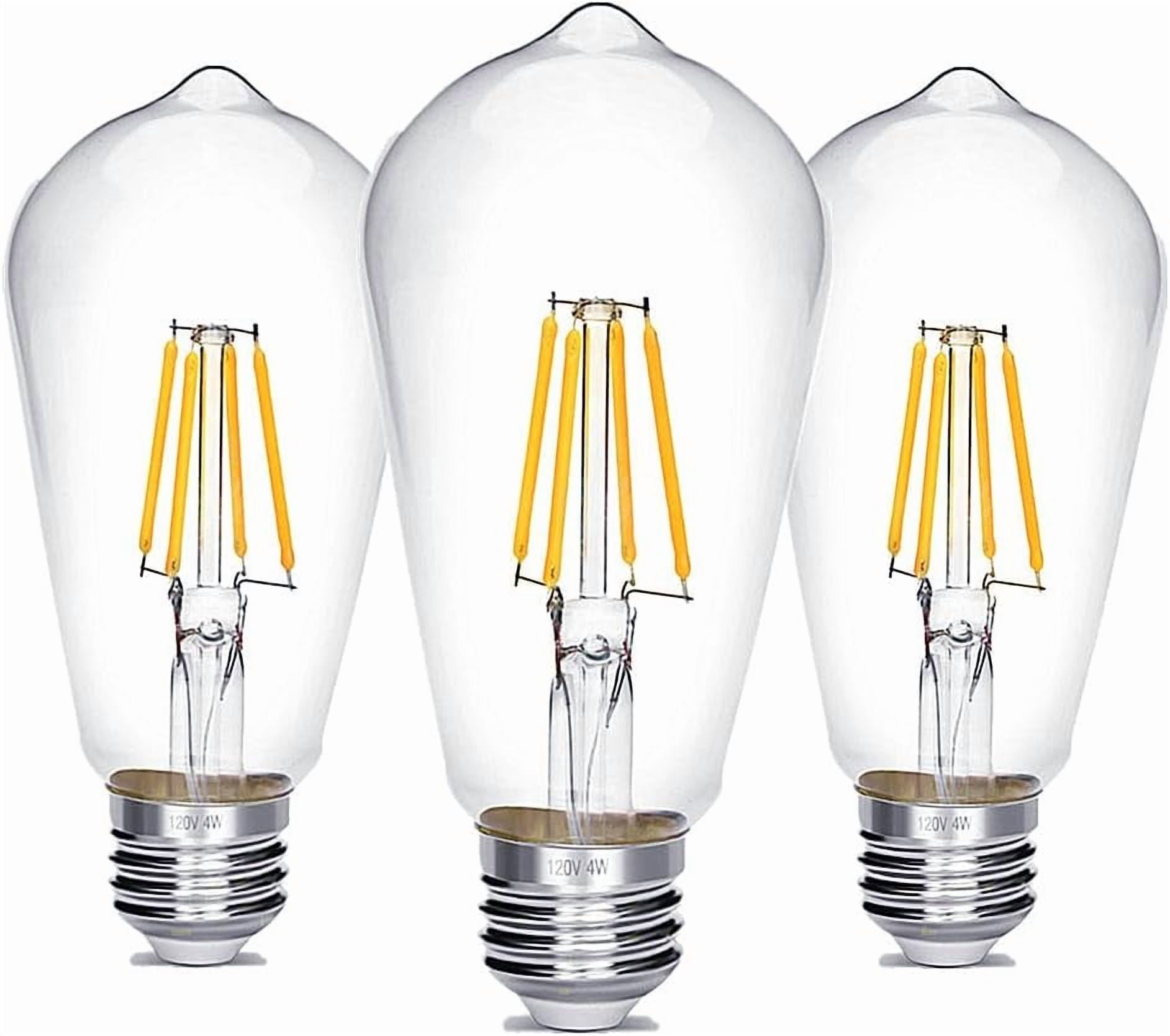 CERPXFF-Vintage Edison Bulb 4W,Equivalent 40W Incandescent,ST18 Antique ...