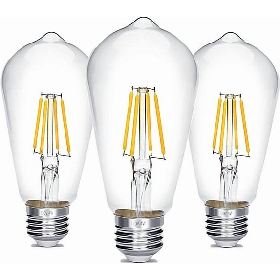 CERPXFF-Vintage Edison Bulb 4W,Equivalent 40W Incandescent,ST18 Antique ...