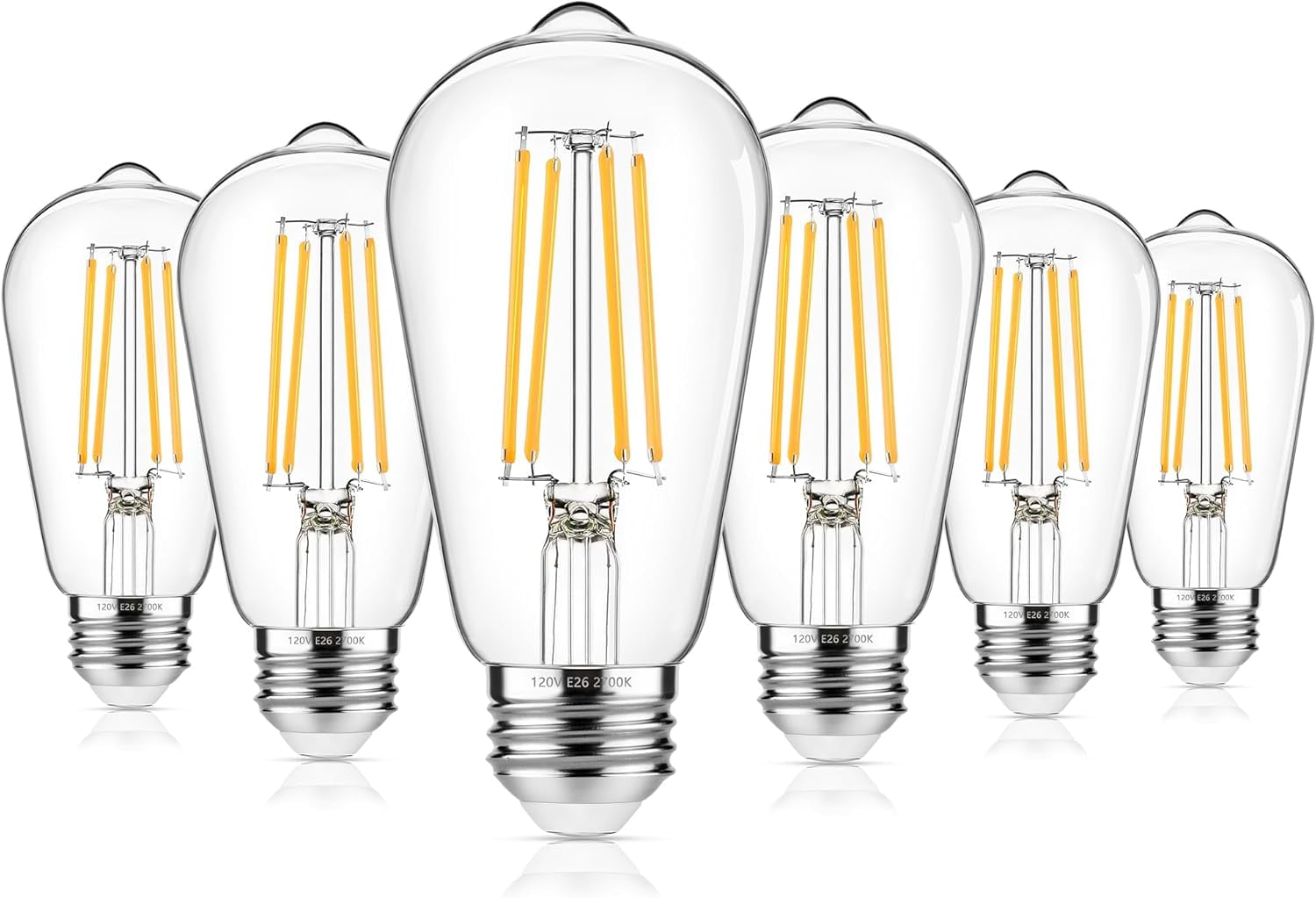 CERPXFF-Vintage Edison Bulbs 60W Equivalent 850LM, 6W LED Light Bulb ...