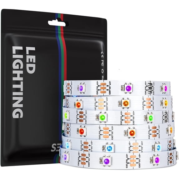 CERPXFF-WS2812B LED Strip Light 16.4FT/5M 30Pixel/M 150LEDs DC5V ...