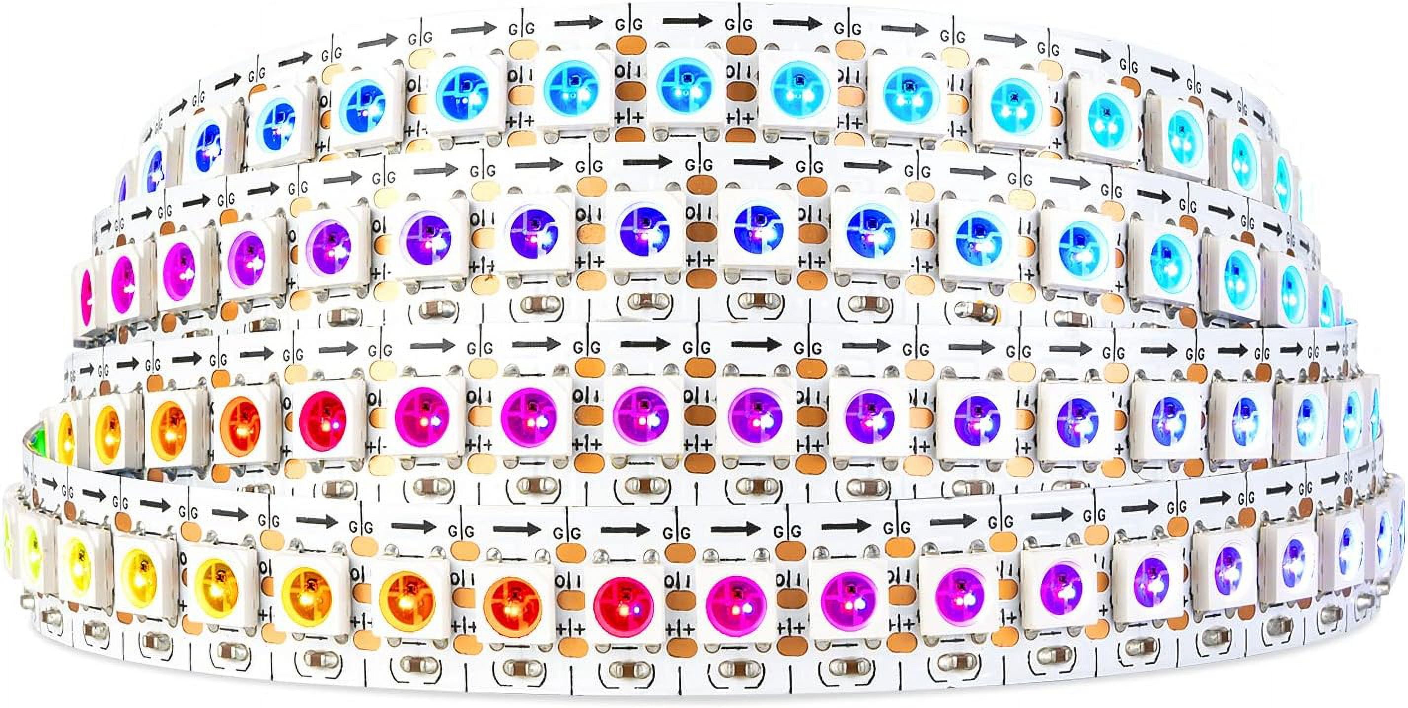 CERPXFF-WS2812B LED Strip Light 3.3FT/1M 144LEDs/m Individually ...