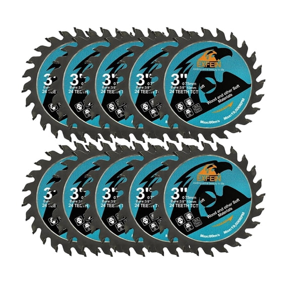 CERPXFF-Wood Cutting Disc 3 Inch 10pcs - 24T TCT Carbide Tipped Teeth ...