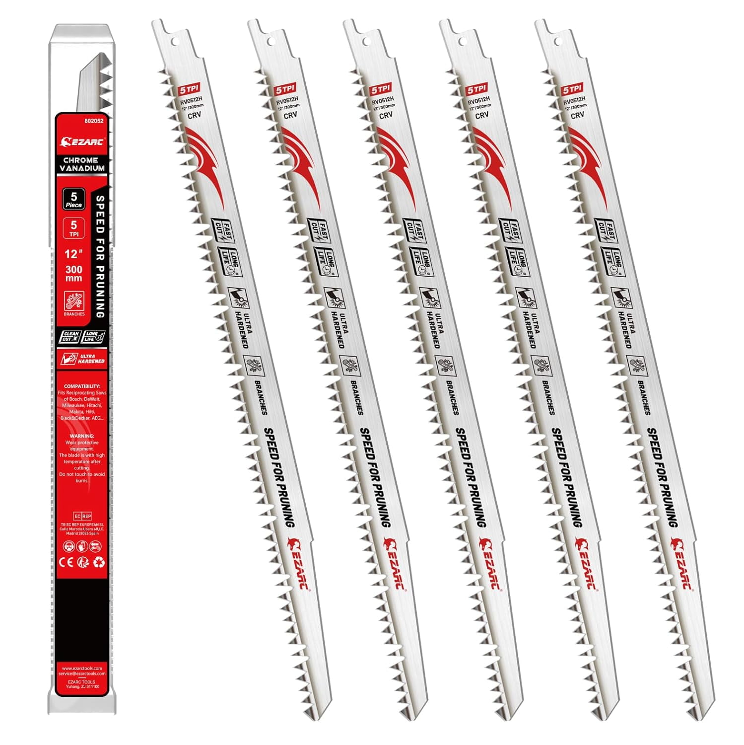 CERPXFF-Wood Pruning Reciprocating Saw Blade 12 Inch, Fleam Ground ...