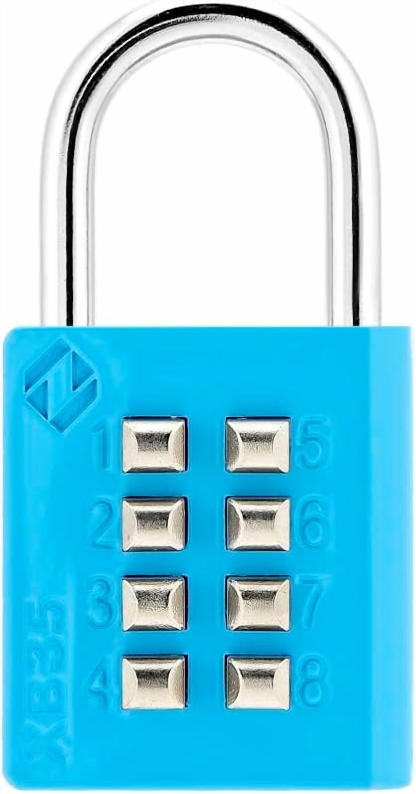 CERPXFF-XB35 8-Digit Push Button Combination Padlock, 4 Digit Locking ...