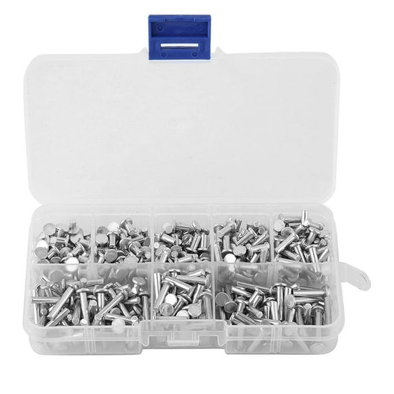 CERPXFF-with Storage Box Solid Aluminum Rivet, 400pcs Flat Head Solid ...