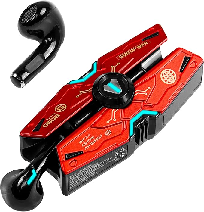 CERRXIAN Earbuds,Red Earbuds with Charging Case LED, High-Fidelity ...