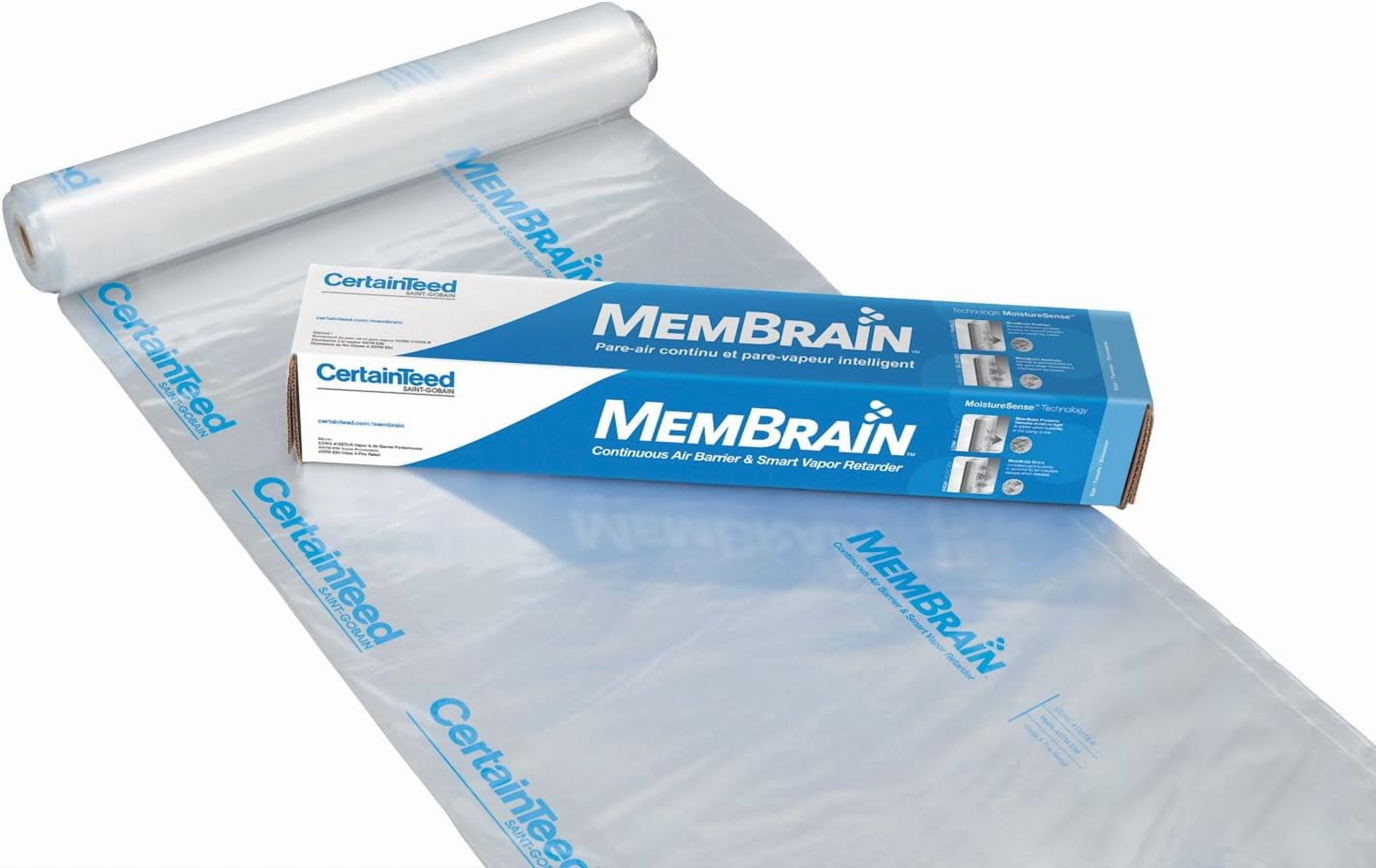 CertainTeed 902010 Membrain Smart Vapor Retarder Barrier-Use with unfaced Insulation, Perfect ...