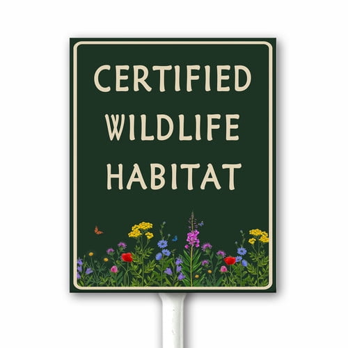CERTIFIED WILDLIFE HABITAT Metal, Wildflower Signs, Pollinator-Friendly ...