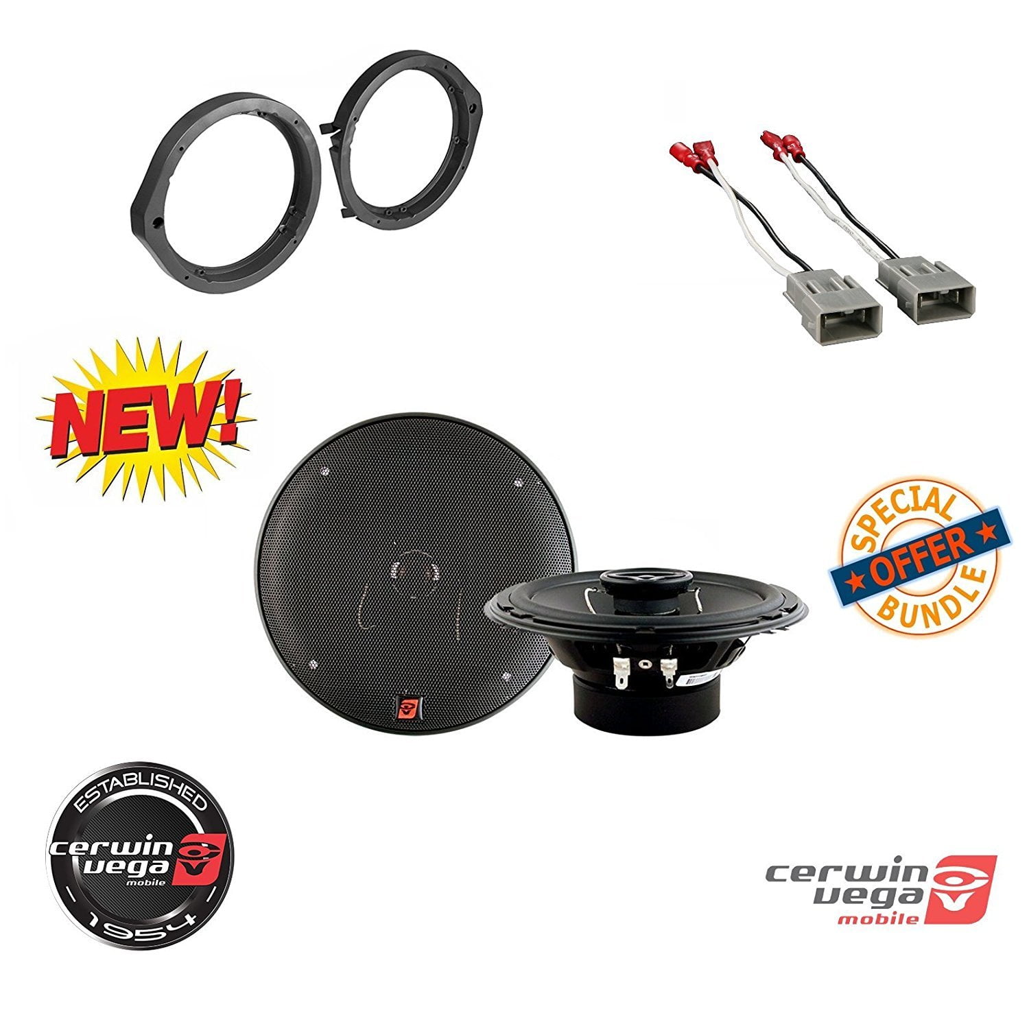 CERWIN VEGA XED62 XED 6.5-Inch 300 Watts Max 2-Way Coaxial Speaker Set ...