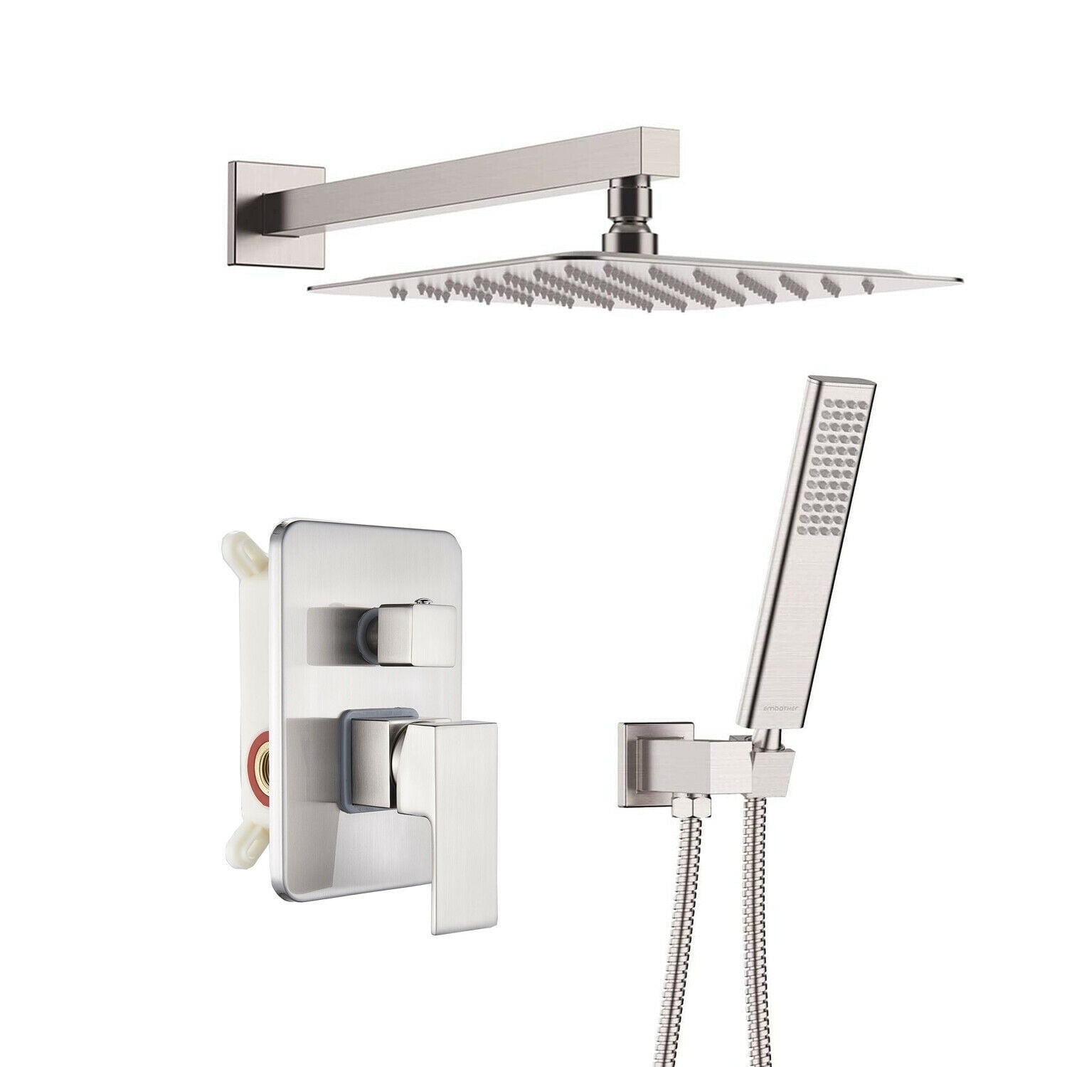 CES 12 Inch Ceiling Mount Brushed Nickel Shower System Bathroom Luxury ...