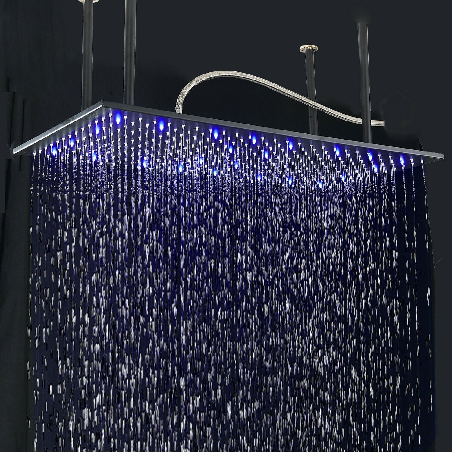 "CES 16""x32"" LED High Pressure Luxury Rain Shower Head, Full Body Coverage, Black" - Walmart.com