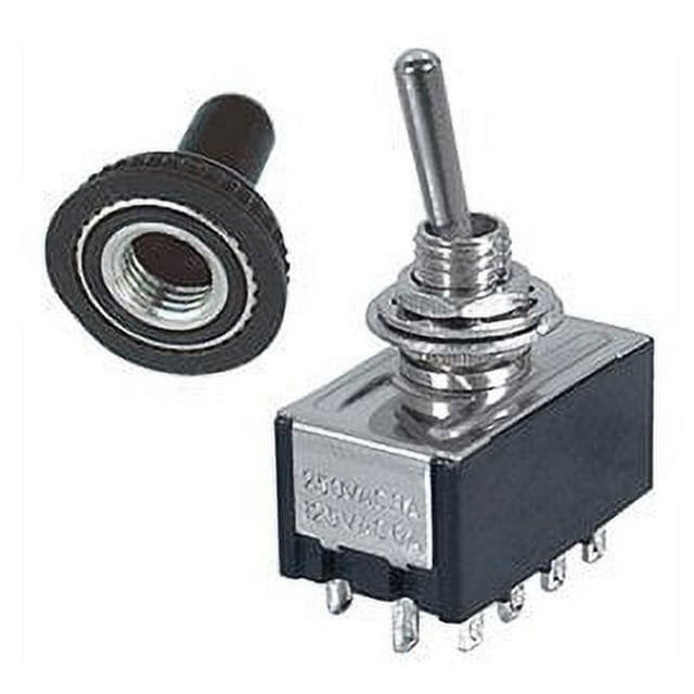 CES 4PDT Miniature Toggle Switch with Rubber Boot - Walmart.com