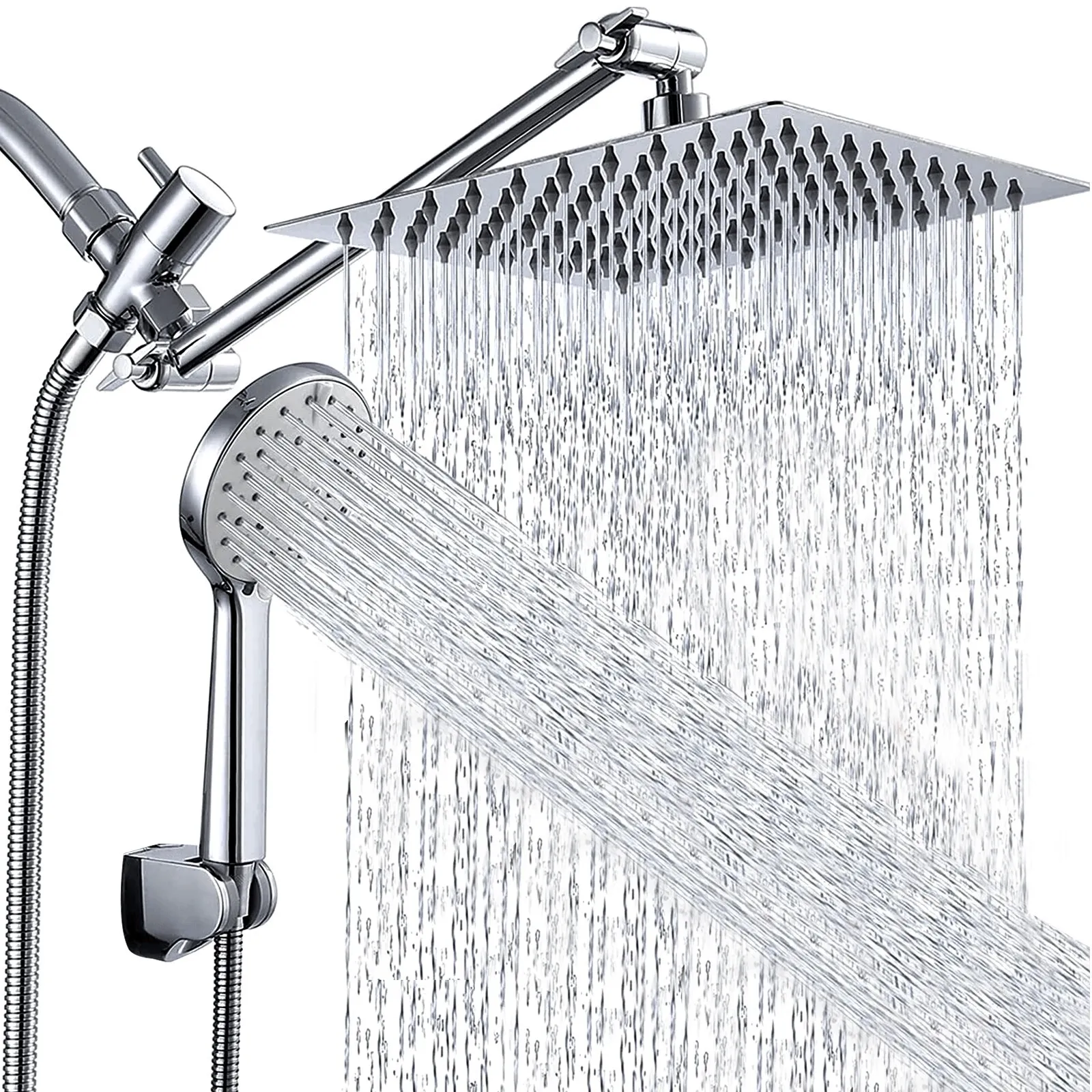 CES 8 Inch All Metal 3-Way Rain Shower Head, High Pressure Shower Head ...