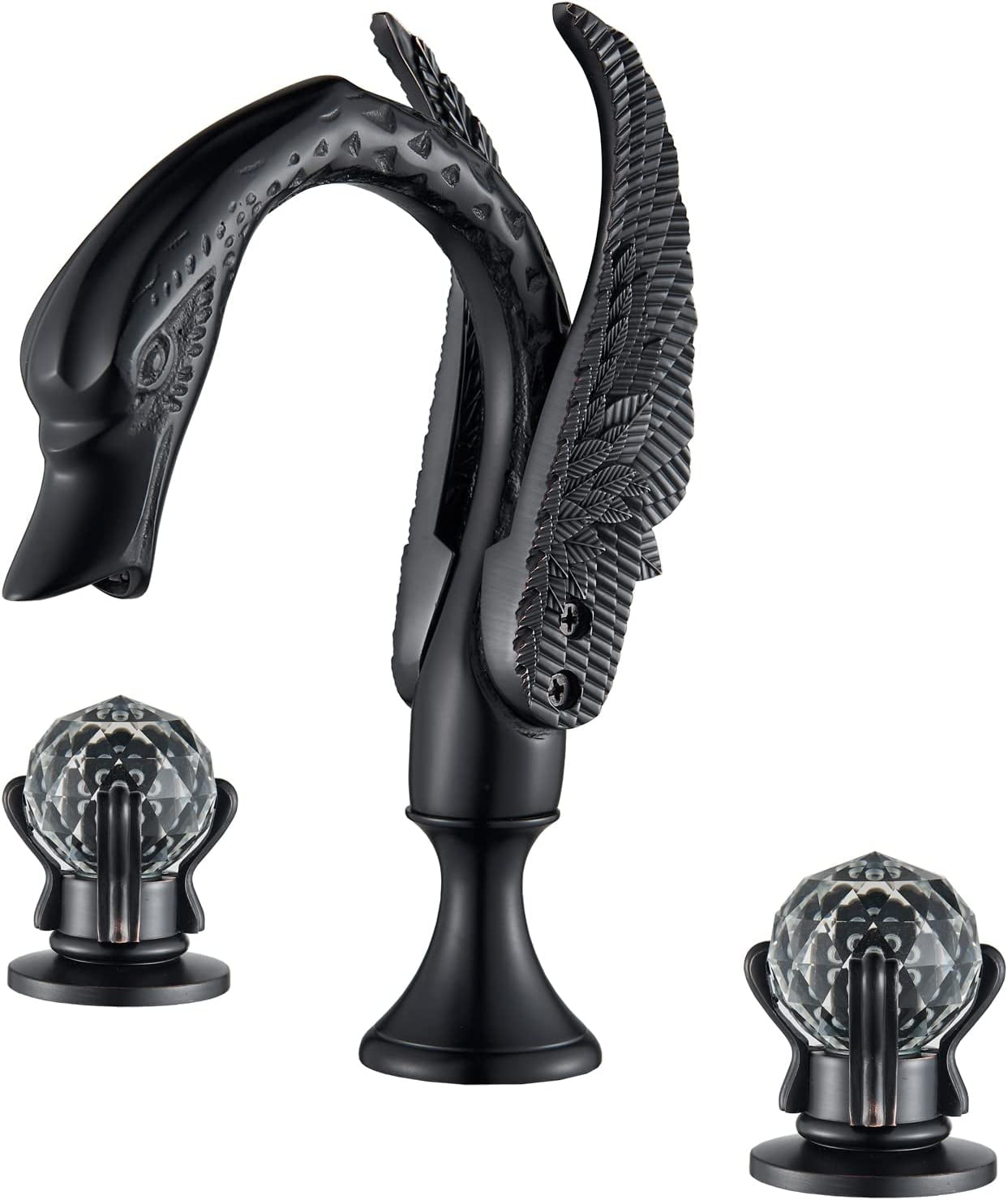 CES Double Crystal Knobs Basin Faucet Widepspread 3 Holes Sink Mixer ...