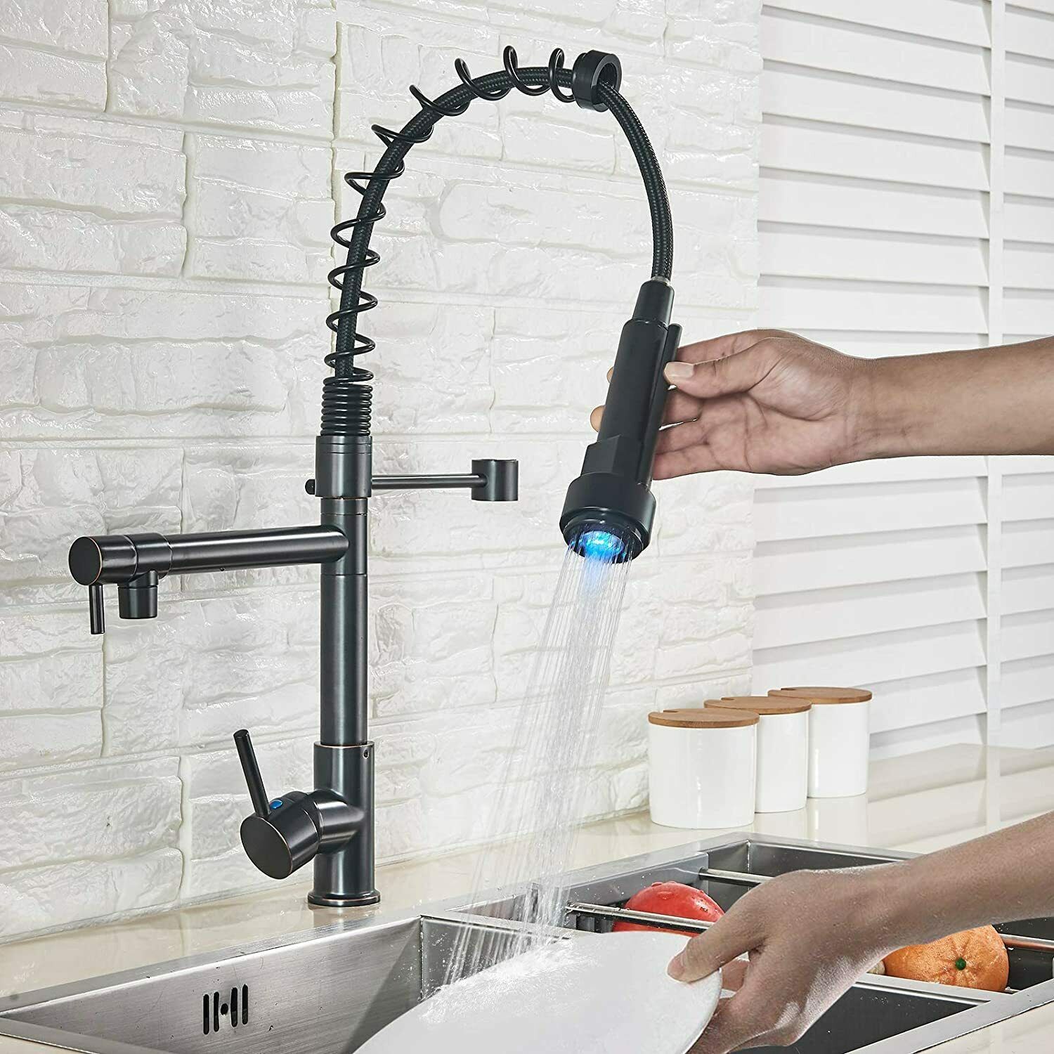 CES Kitchen Faucet with Pull Down Sprayer, Single Handle Kitchen Sink ...