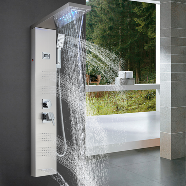 BENTISM 5 in1 Stainless Steel Shower Panel System Water Faucet Sprayer ...