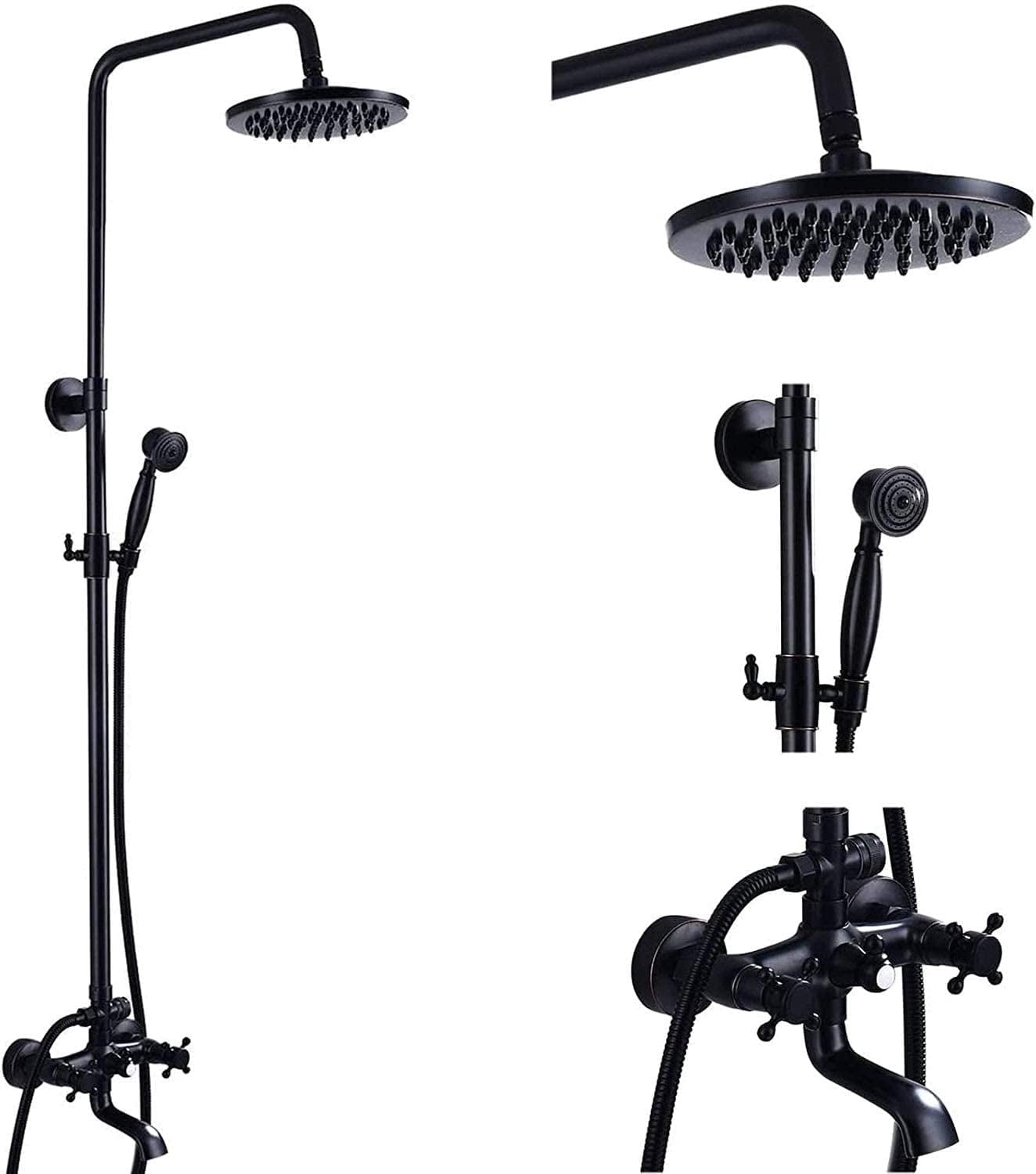 CES ORB Bathroom Shower Kit with Rain Head, Bathtub Faucet, Double ...
