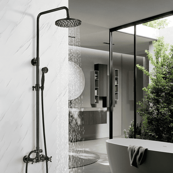 CES 2-Function Shower System, Adjustable Rainfall Head, Wall Mounted ...