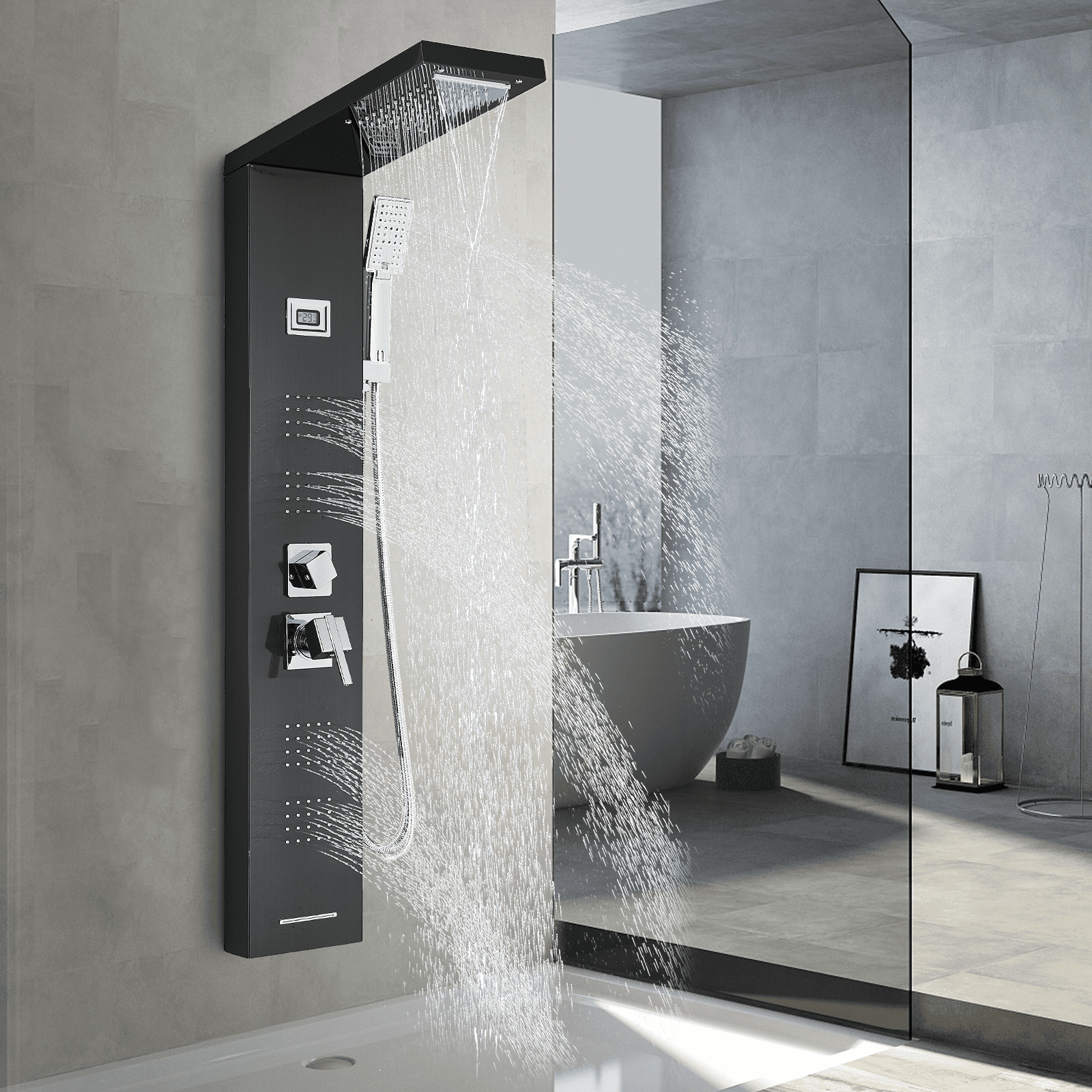 CES Shower Panel System Faucets Sets Complete Tower Column Stainless ...