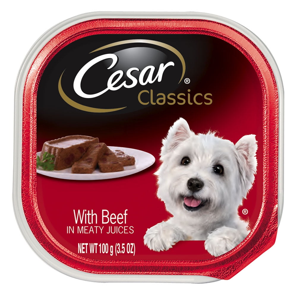 CESAR Classic Loaf Beef Recipe, Grain-Free Wet Dog Food, 3.5 oz Tray ...