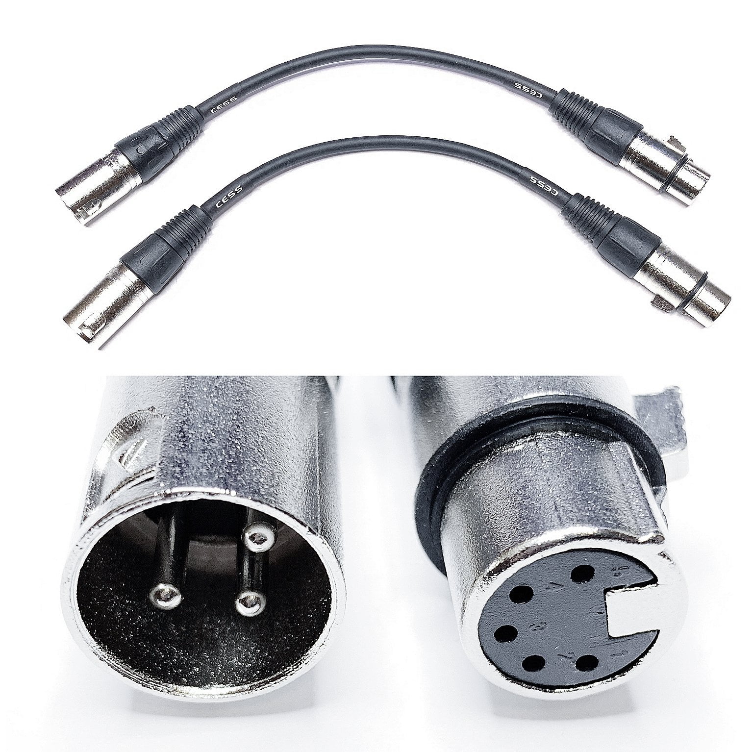 CESS-007 XLR3M To XLR5F DMX512 Cable - 3-Pin Male To 5-Pin Female XLR ...
