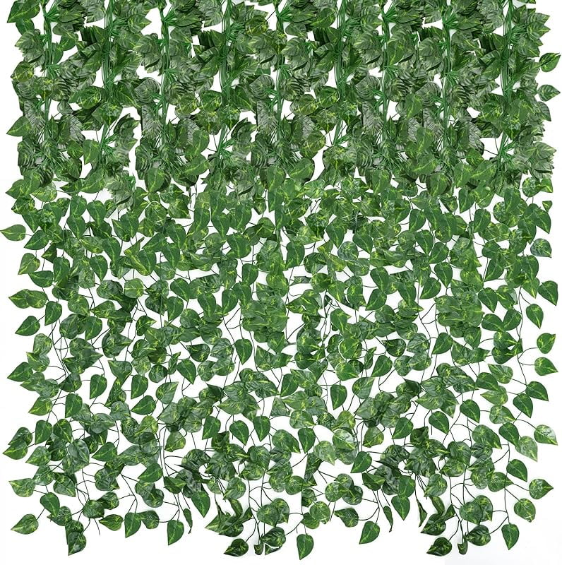 CEWOR 24 Pack 168ft Artificial Ivy Greenery Garland, Fake Vines Hanging ...