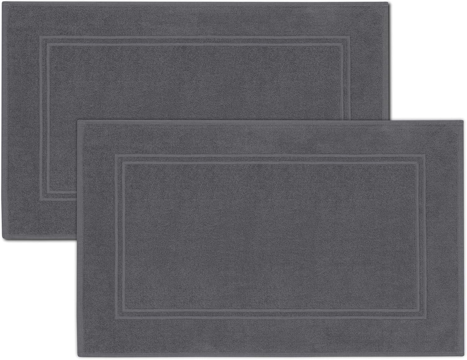 CF Pack of 2 Bath Mats 100% Cotton, 20 x 32 Inches, Super Absorbent, Hotel Quality Premium Floor ...
