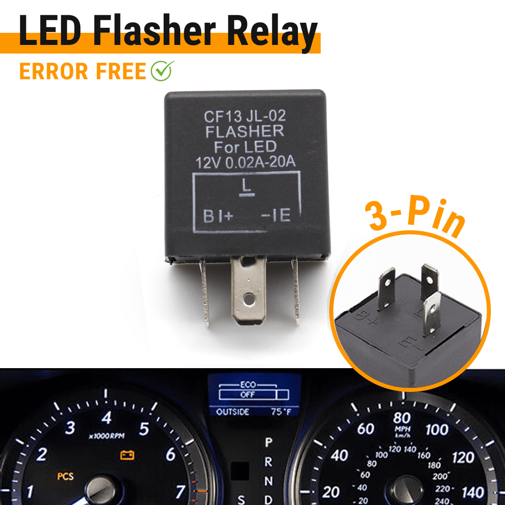 CF13-JL02 LED Flasher Relay Fix Hyper Flash Turn Signal Decoder Load ...