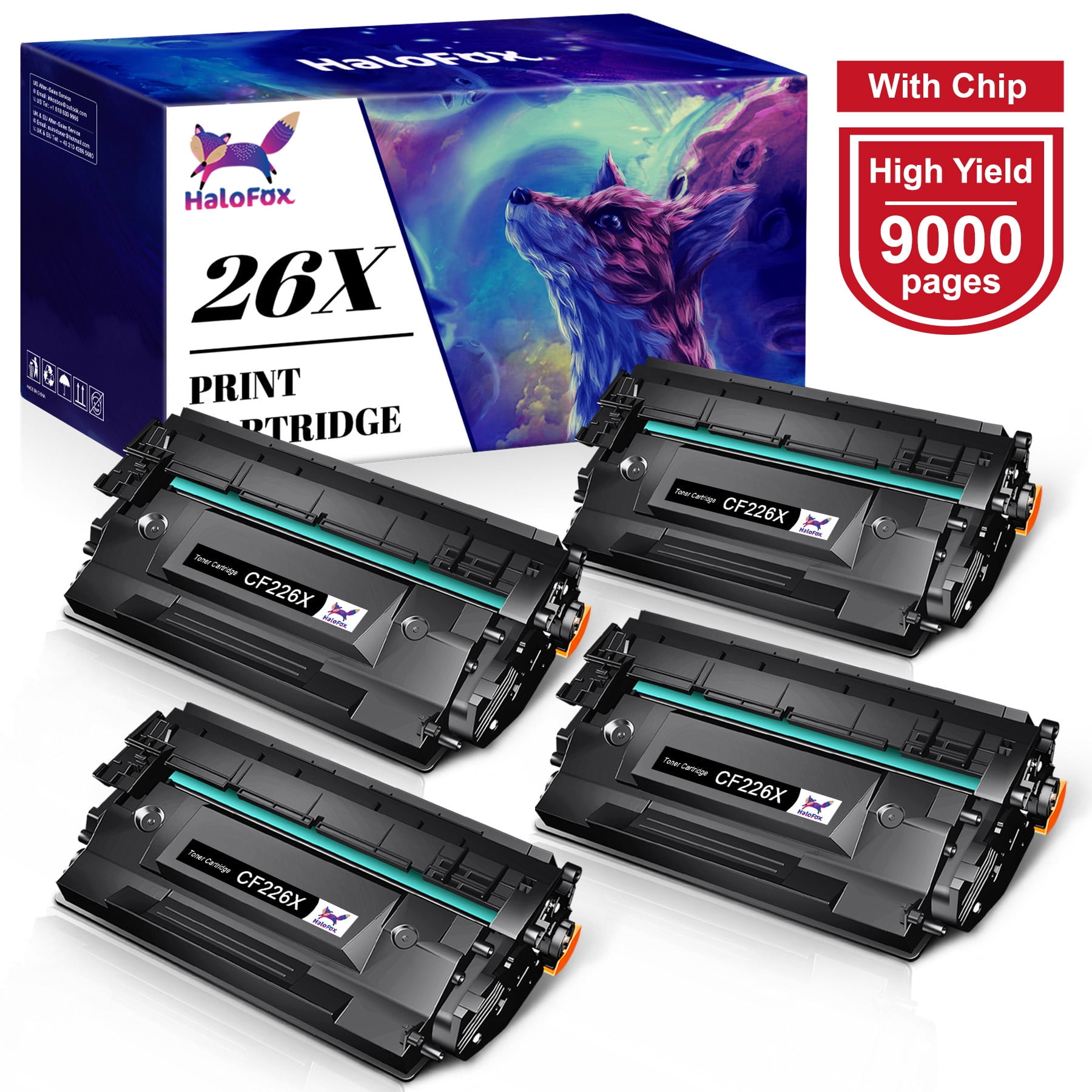CF226X 26X Toner Cartridges Replacement for HP 26X CF226X Black Toner ...