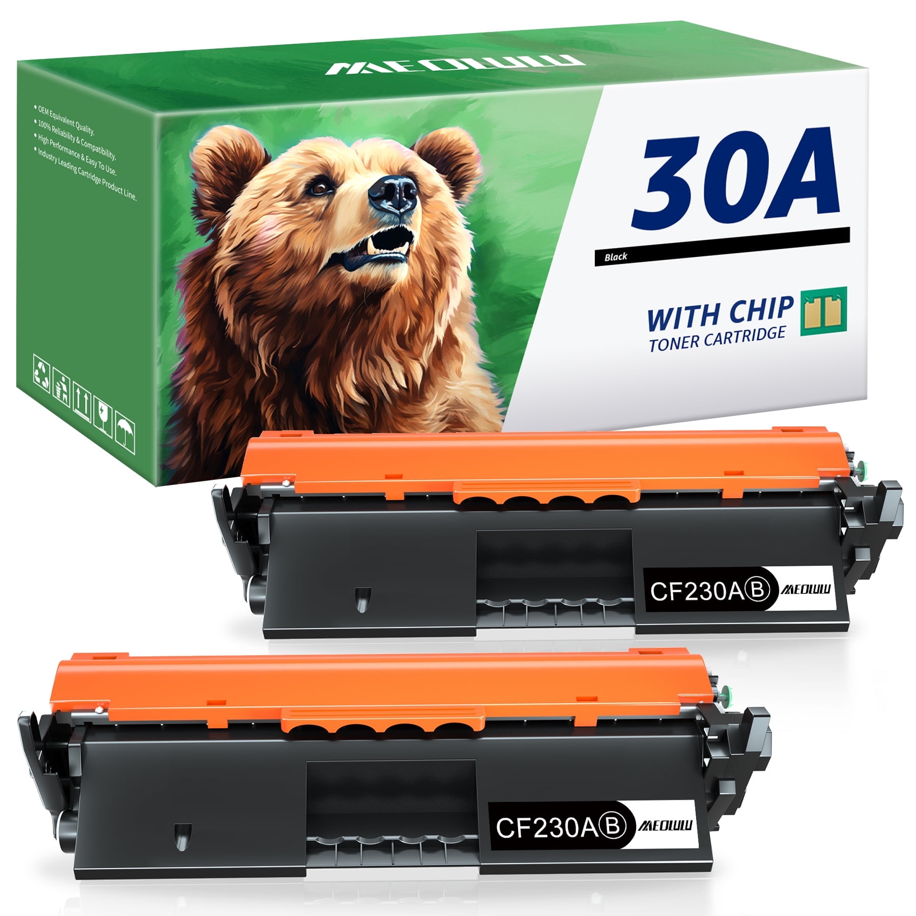 CF230A Toner Cartridge 2 Pack Compatible HP 30A CF230A 30X CF230X Toner Cartridges for HP ...