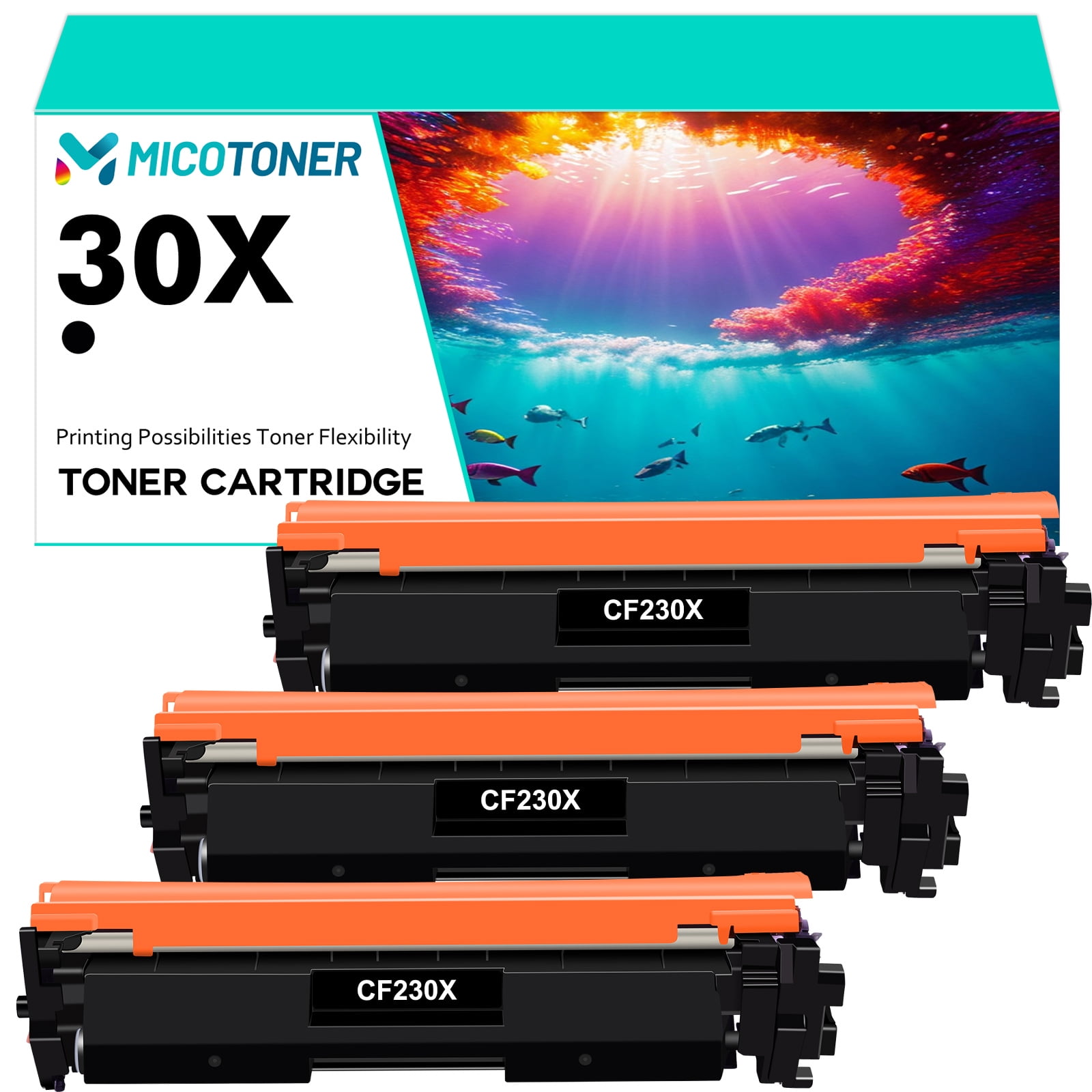 CF230X 30X 3-Pack Compatible Toner Cartridge for HP CF230X 30X 30A ...