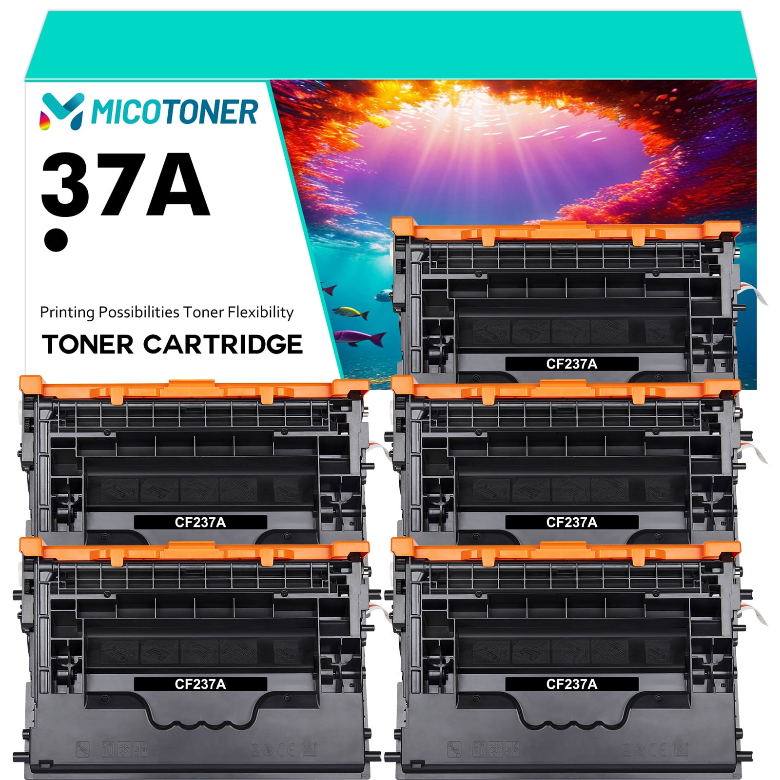 CF237A Compatible 37A Black Toner Cartridge for HP CF237A 37A 37X ...