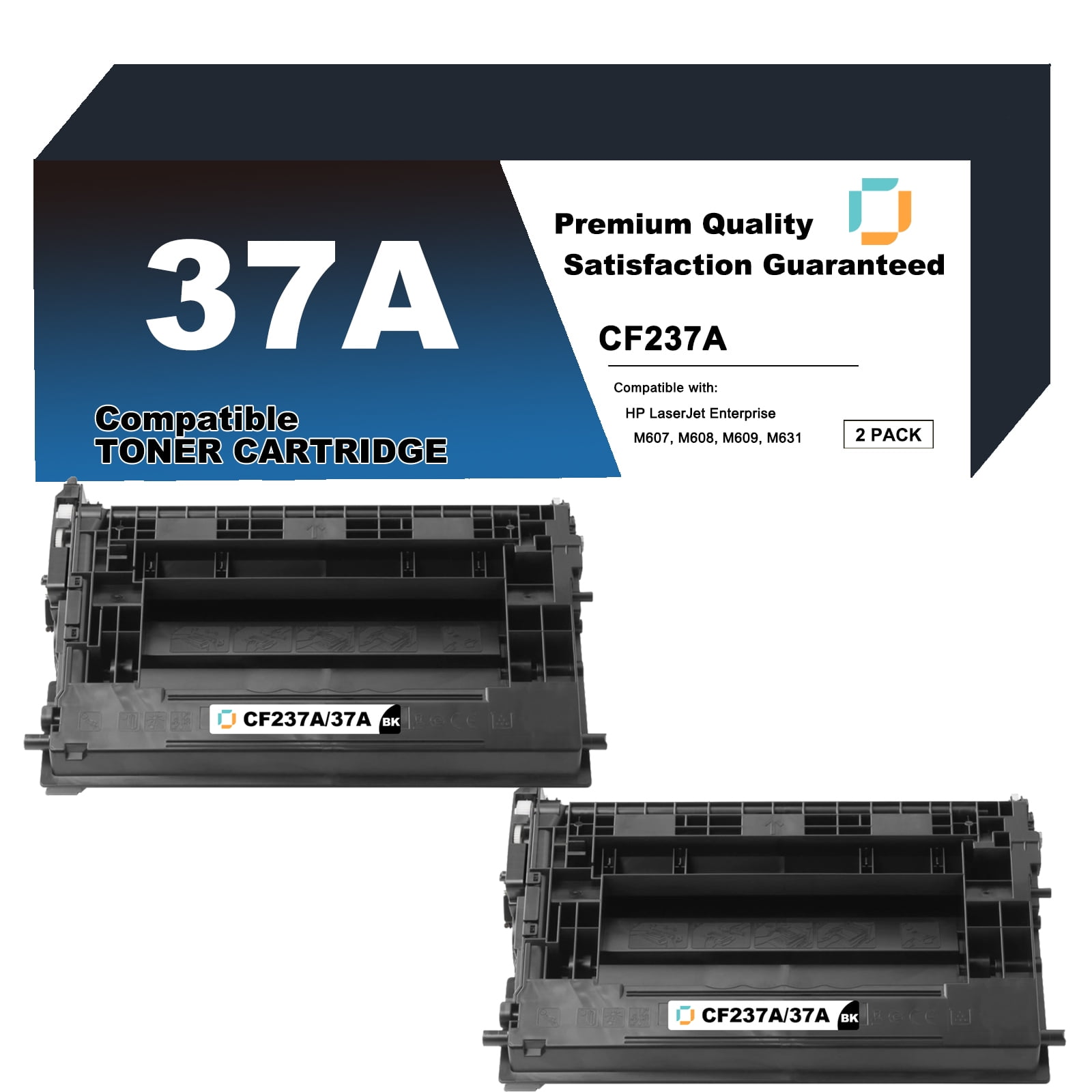 CF237A Toner Cartridge Replacement Compatible for HP 37A 2 Pack to use ...