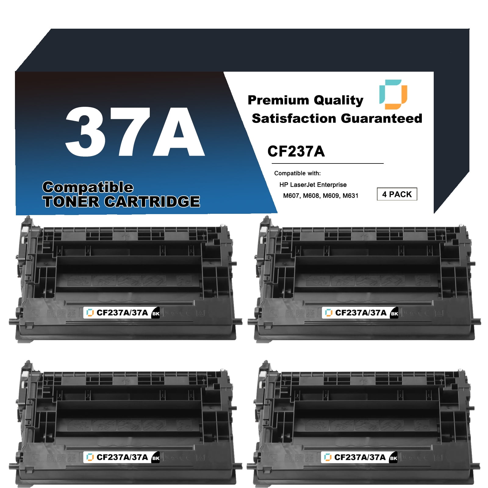 CF237A Toner Cartridge Replacement Compatible for HP 37A 4 Pack to use ...