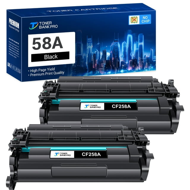 CF258A Toner Cartridge 58A Black (NO-chip) Compatible for HP 58A 58X CF258A CF258X for HP ...