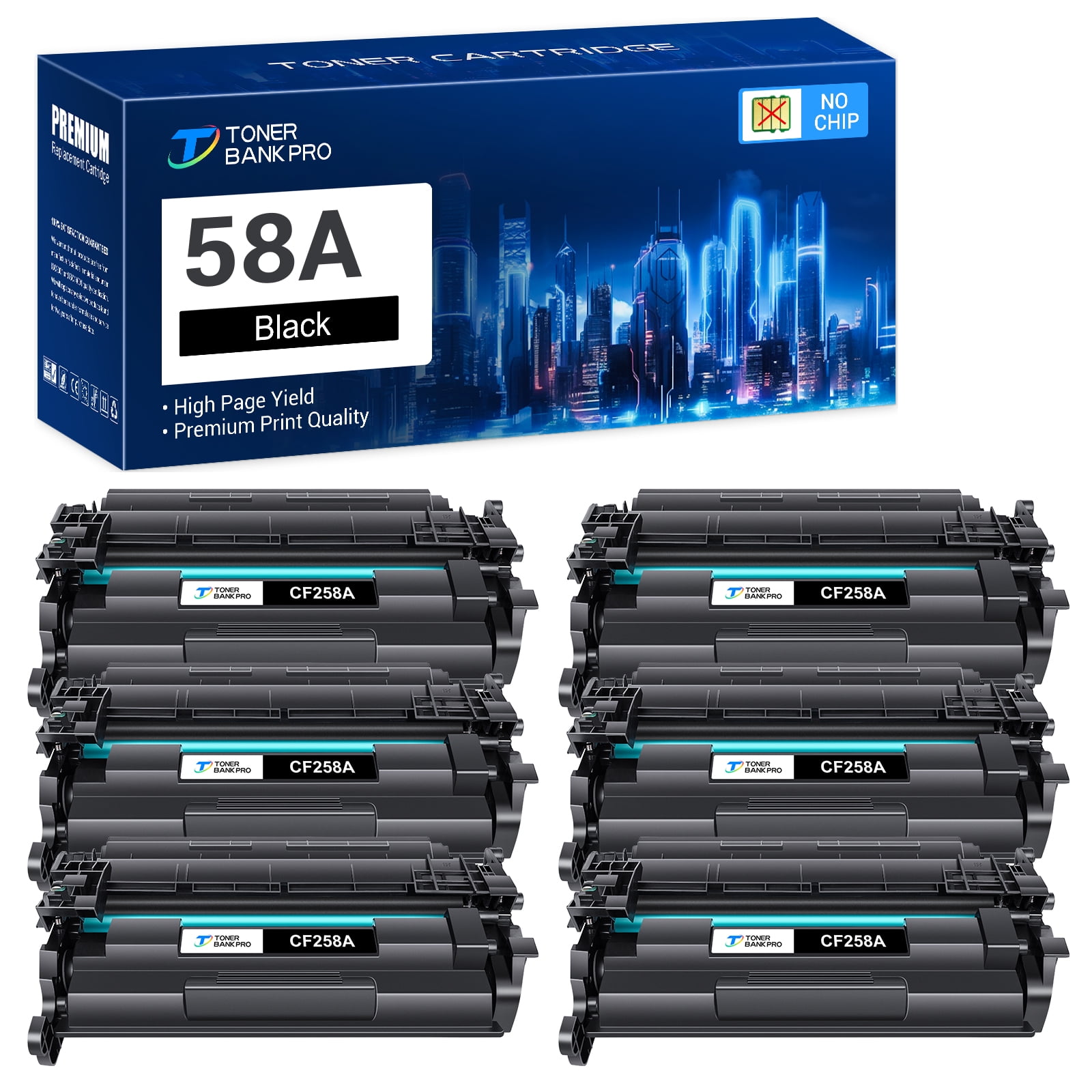 CF258A Toner Cartridge 58A Black (NO-chip) Compatible for HP 58A 58X ...