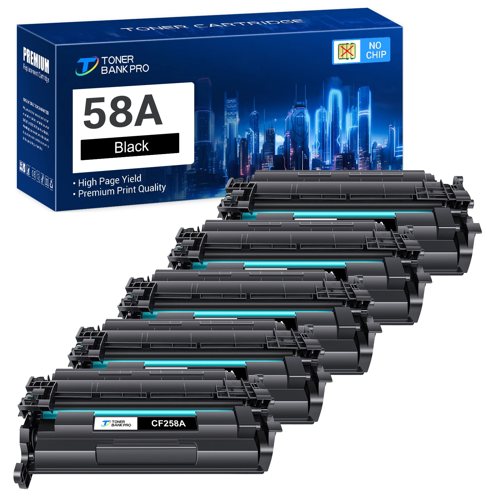 CF258A Toner Cartridge 58A Black (NO-chip) Compatible for HP 58A 58X ...