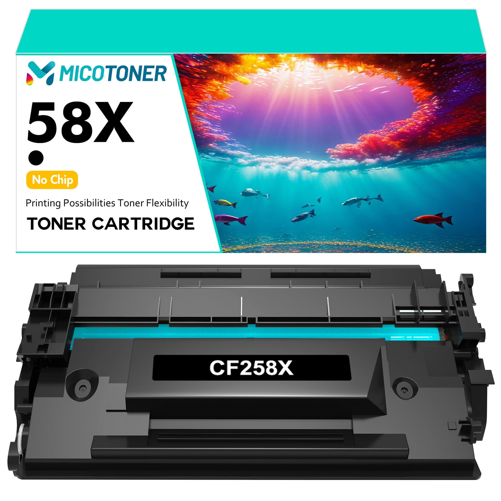 CF258X (without Chip) Compatible Black Toner Cartridge for HP 58X ...