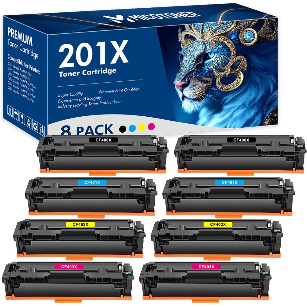CF400X 201X 201A 8-Pack Compatible Toner Cartridge for HP 201X CF400X ...