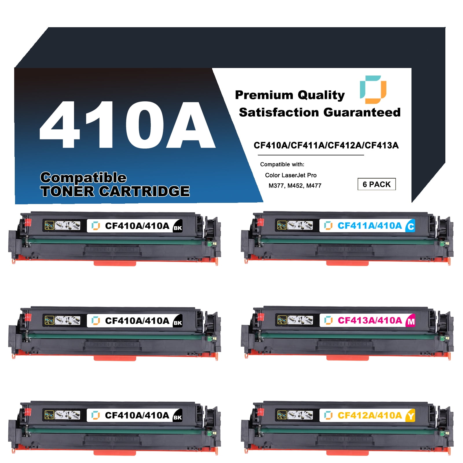 CF410A/CF411A/CF412A/Cf413A Toner Cartridge Replacement Compatible for ...