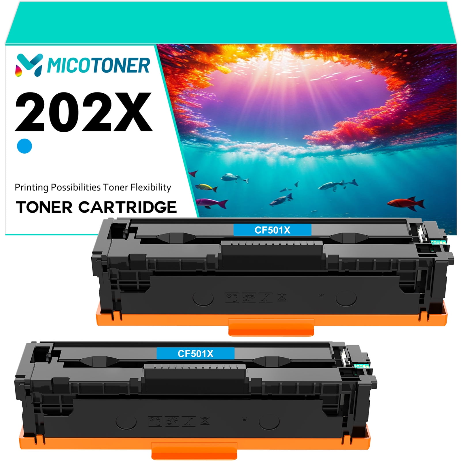 CF501X 202X 2-Pack Compatible Toner Cartridge for HP CF501X 202X Work ...