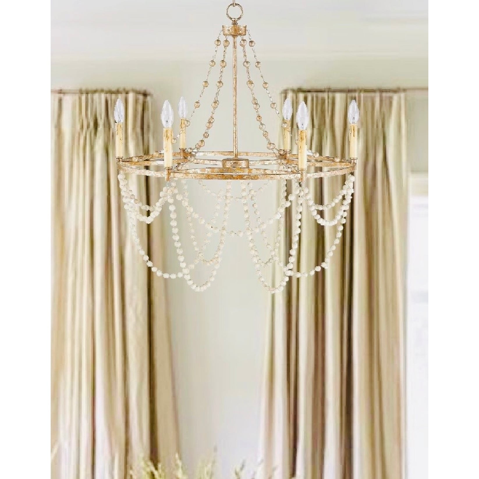 CFC Lighting 6-Light Wagon Wheel chandelier in gold and silver leaf ...