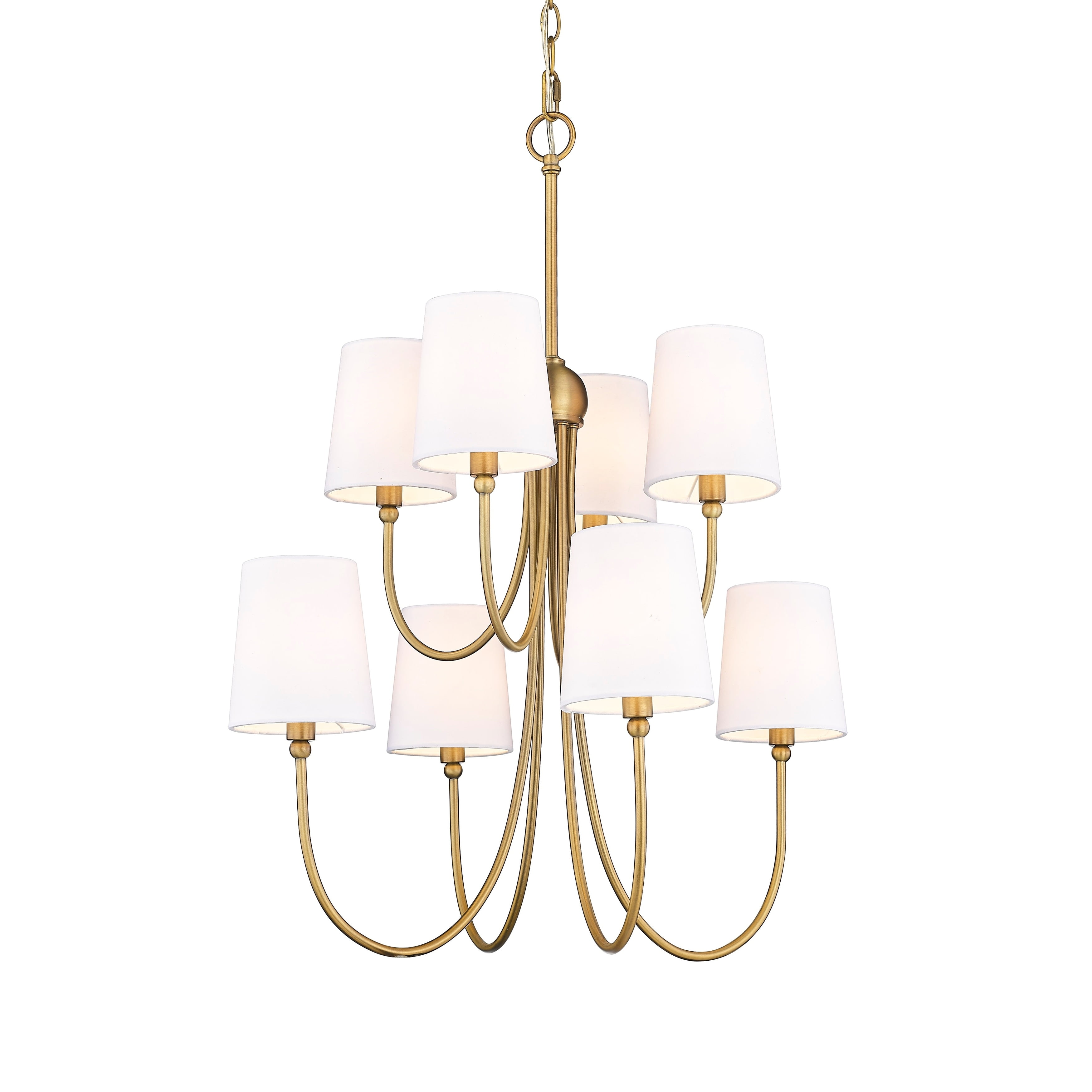 CFC Lighting 8 Light Rustic Two-tier Chandelier, Aged Brass, 26"W x 31 ...
