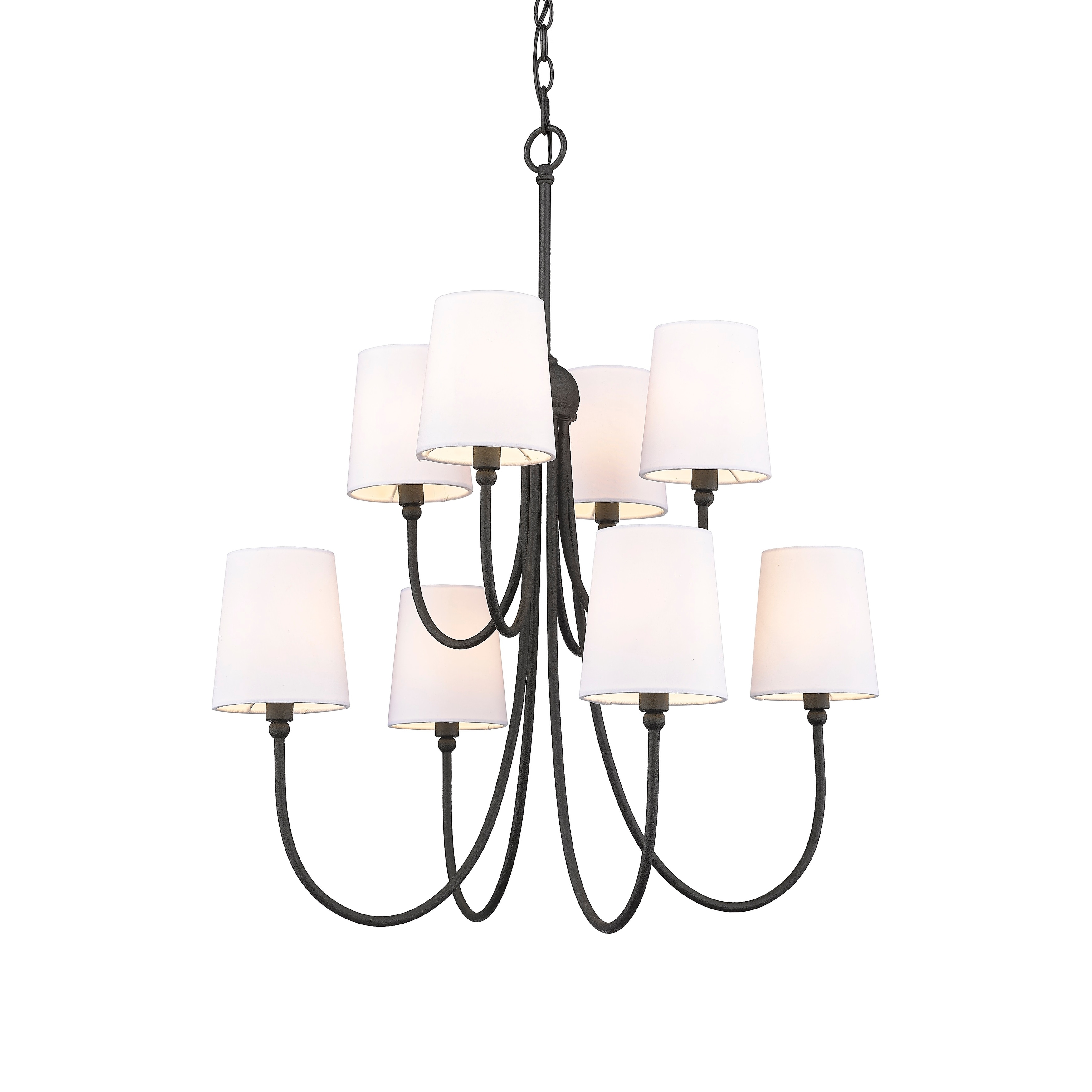 CFC Lighting 8 Light Large Rustic 26"W x 31"H with Shades Two-tier ...