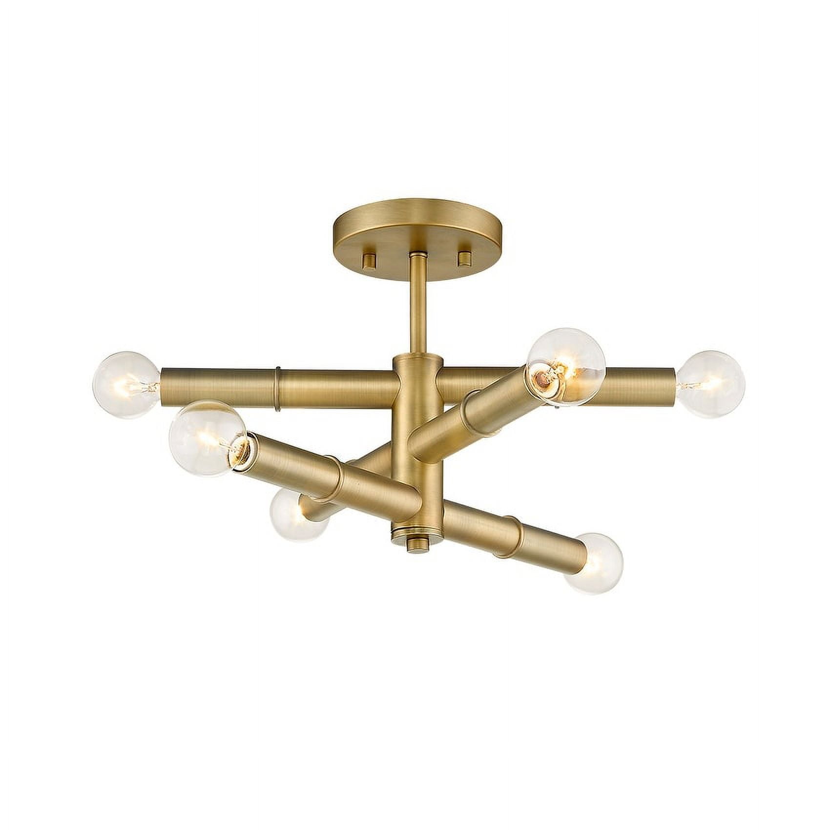 CFC Lighting Aged Brass Modern 6-light Semi-flush Sputnik Ceiling Light ...