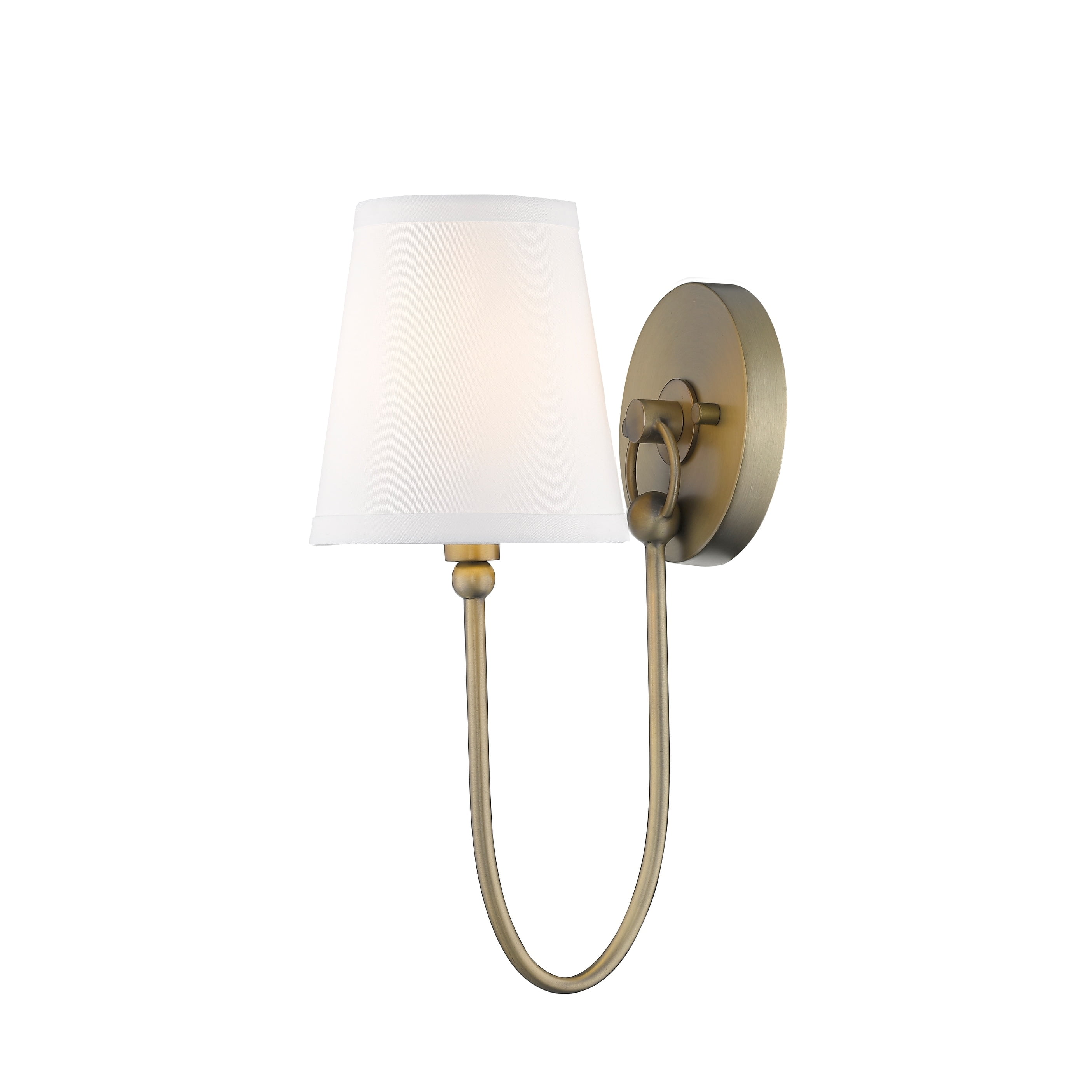 CFC Lighting Simple Rustic 1-Light Antique Brass Wall Sconce with Shade ...