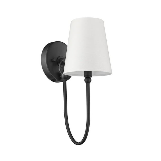 CFC Lighting Simple Rustic 1-Light Black Wall Sconce with Shade ...