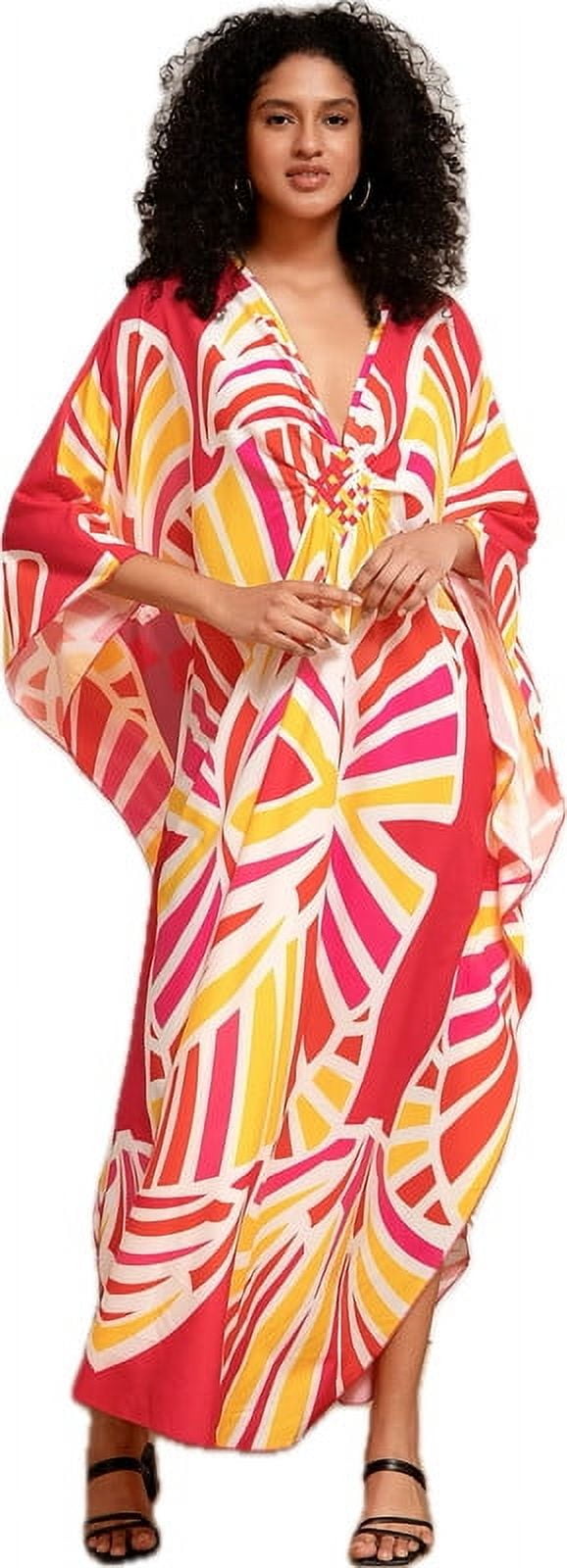 CFCSRP Caftans for Women Plus size Beach Maxi Dresses Swimsuit Cover Up Kaftan Swimwear ...