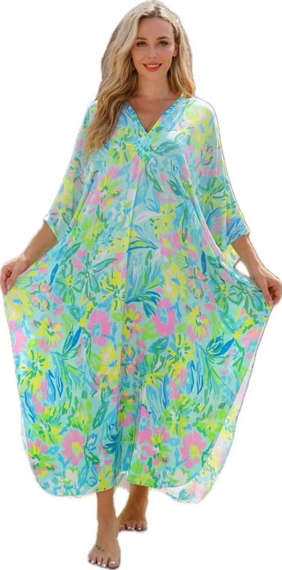 CFCSRP Caftans for Women Plus size Beach Maxi Dresses Swimsuit Cover Up Kaftan Swimwear ...